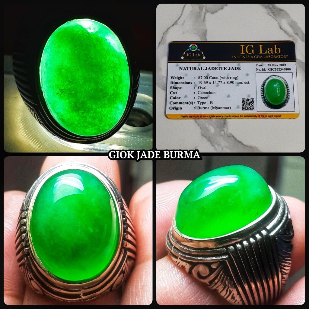 Jual natural giok burma jade kristal ( + sertifikat lab ya ) | Shopee ...