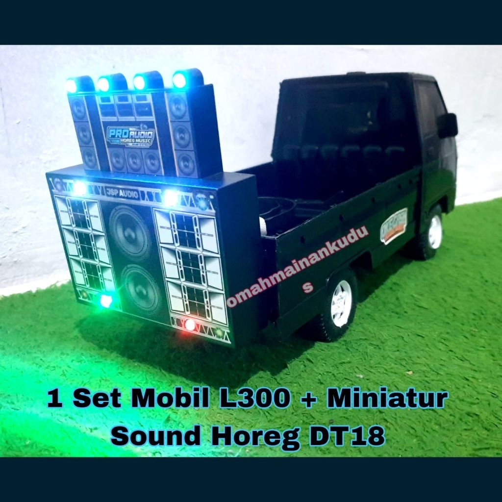 Jual 1 Set Mainan Miniatur Mobil Pickup L300 + Sound System Horeg Full ...