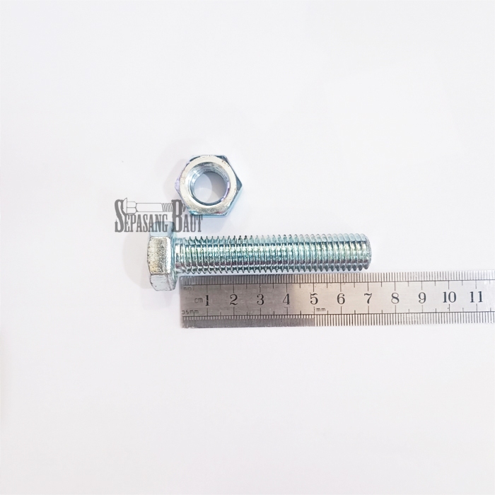 Jual BMP M14 x 70 Baut Mur Putih Hexagon Galvanis M14x70 | Shopee Indonesia