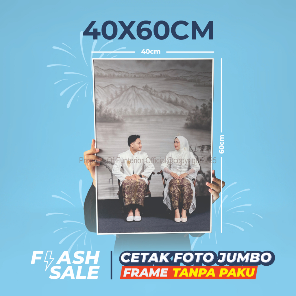 Jual CETAK FOTO PLUS BINGKAI 16R (40X60CM) FRAME EXCLUSIVE (PREWED ...