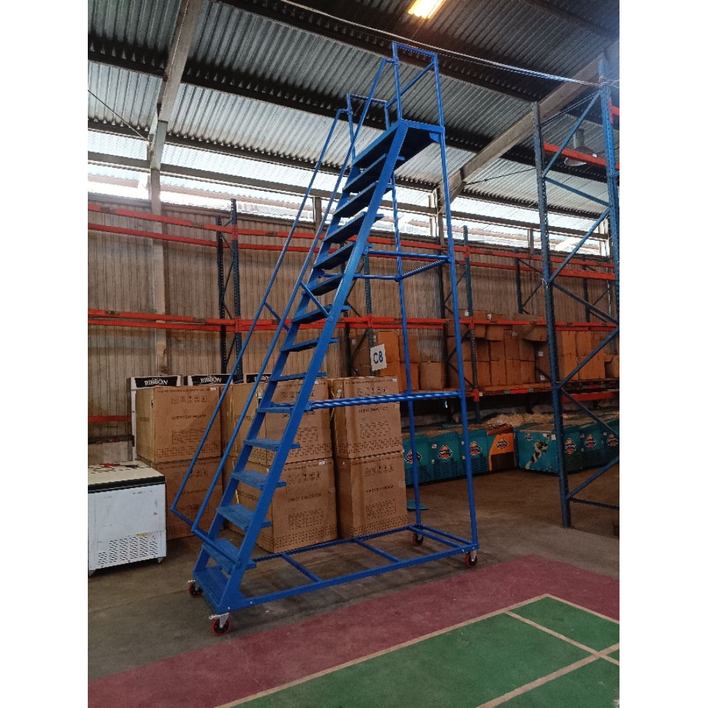 Jual tangga dorong roda 4 meter + railing 70 cm | Shopee Indonesia