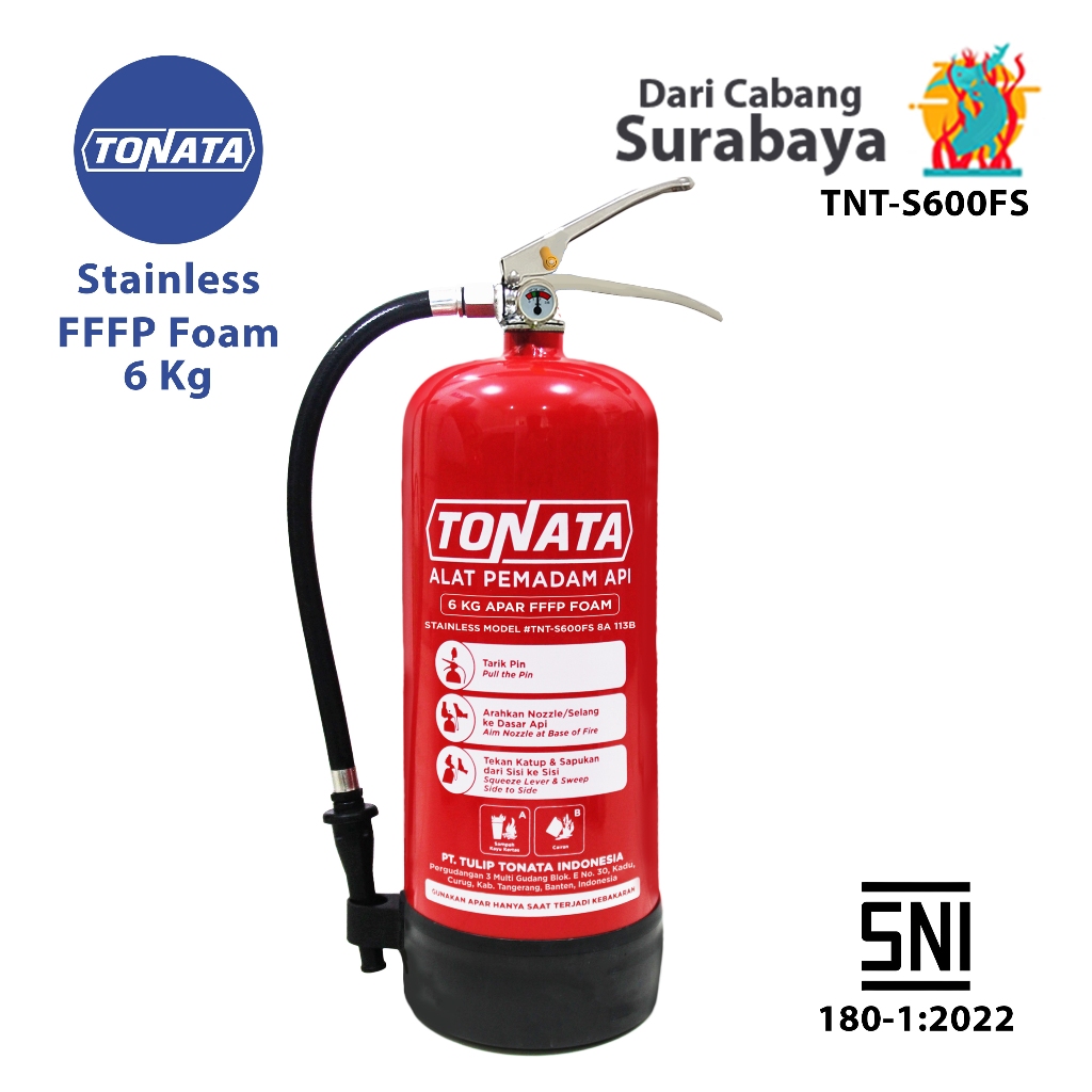 Jual Alat Pemadam Api Stainless Tonata SNI / APAR FFFP Foam 6 kg ...