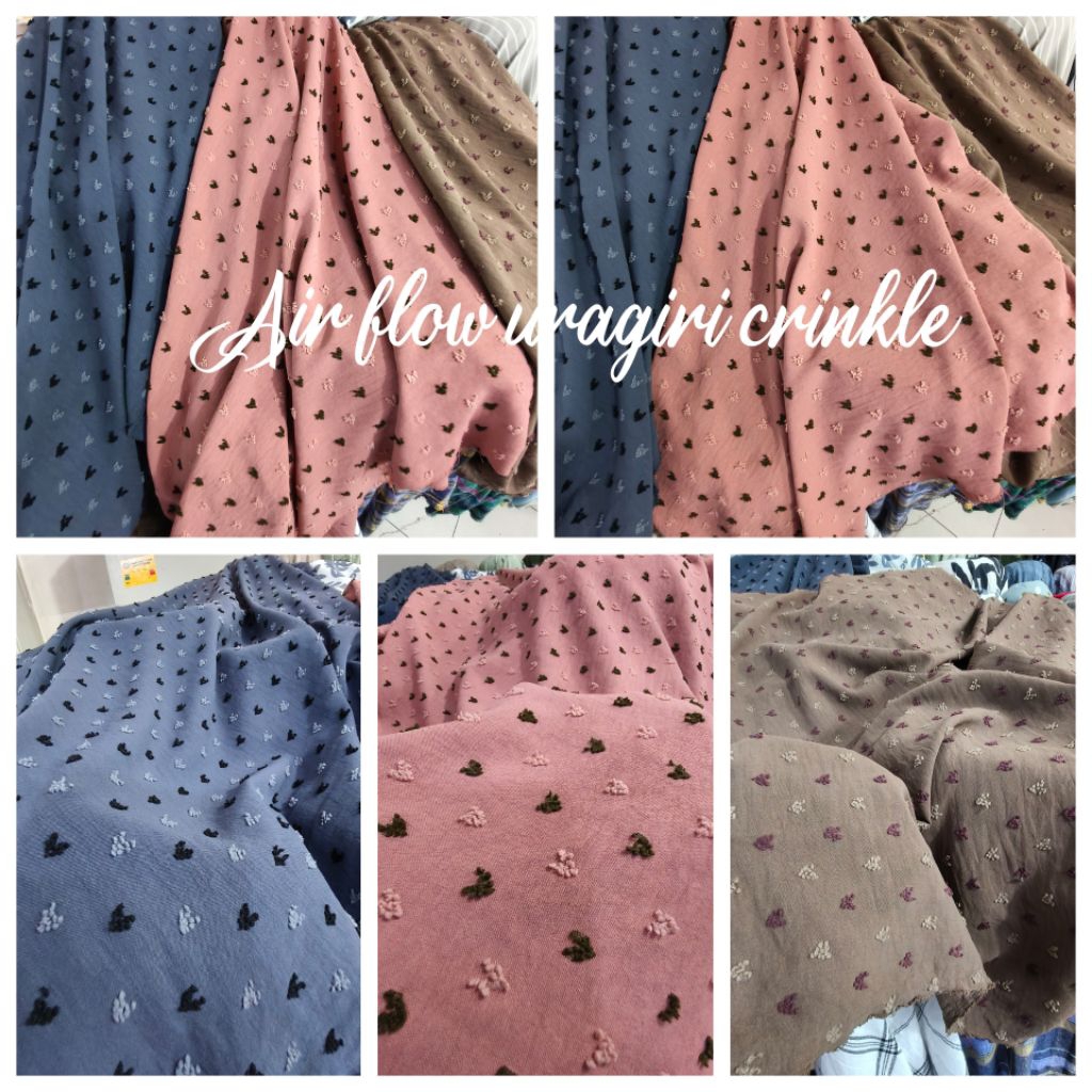Jual Kain Bahan Air Flow uragiri crinkle (harga 0,5m/50cm) | Shopee ...