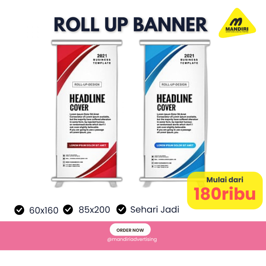 Jual Roll Up Banner, Print Standing Roll Up Banner 60x160 dan 85x200 ...