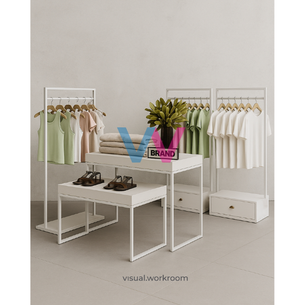 Jual Paket Furniture Cabinet Meja Display Toko/Island Counter Table/Lemari Pajangan Produk ...