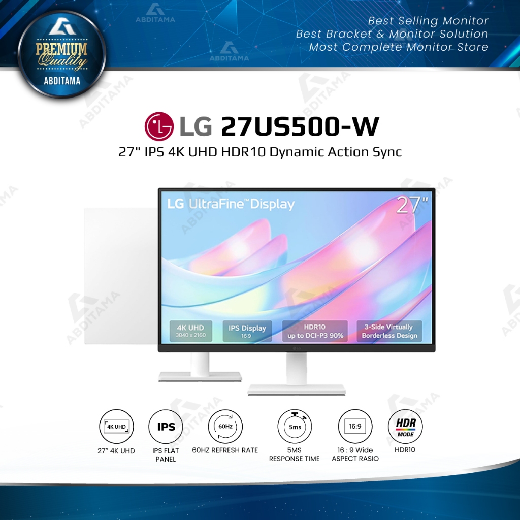 Jual Monitor LED Ultrafine LG 27US500 27" IPS 4K UHD HDMI 2.0x2 DP 1.4 ...