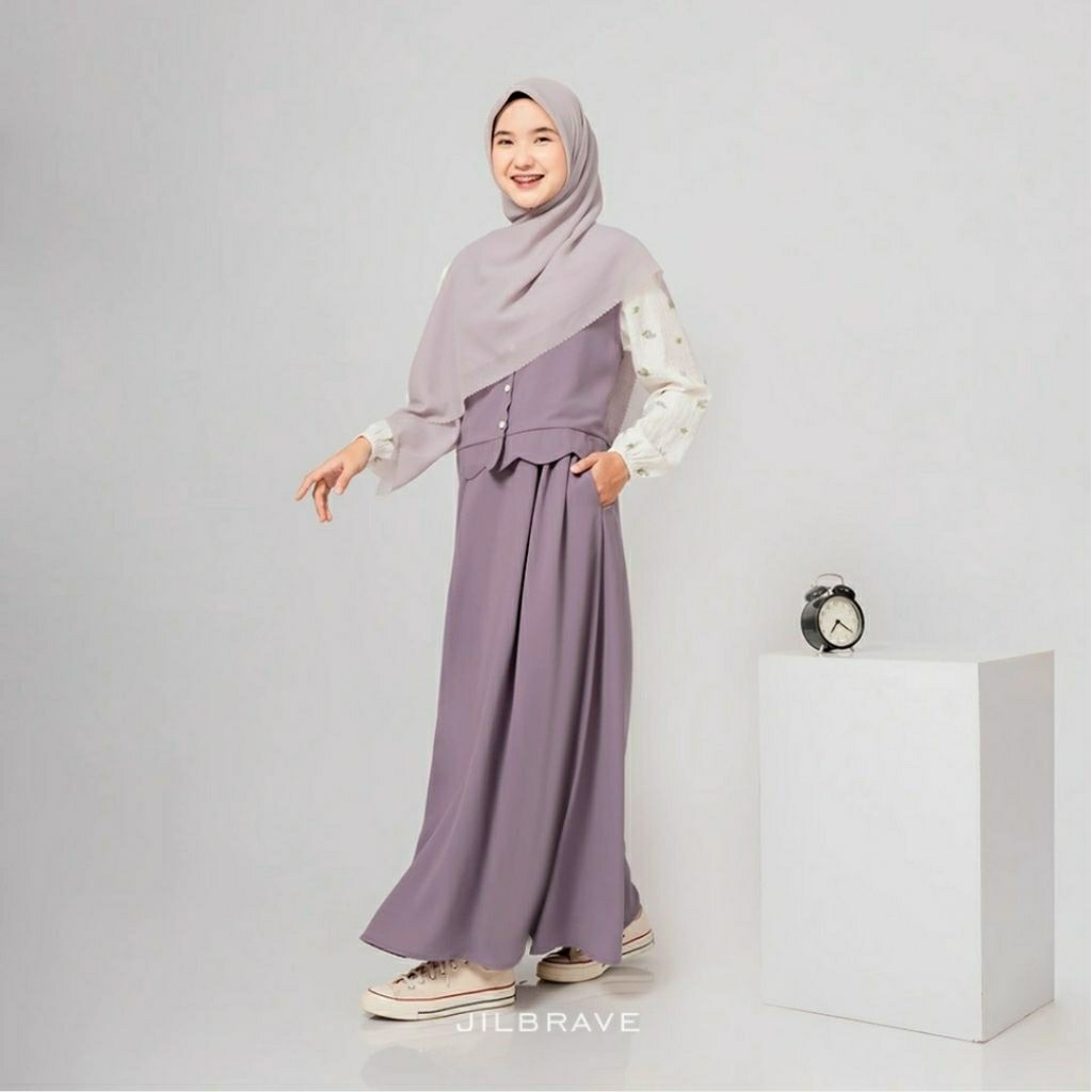 Jual CASSIY DRESS JILBRAVE | 3 IN 1 Look Gamis Set Vest Motif Pita ...