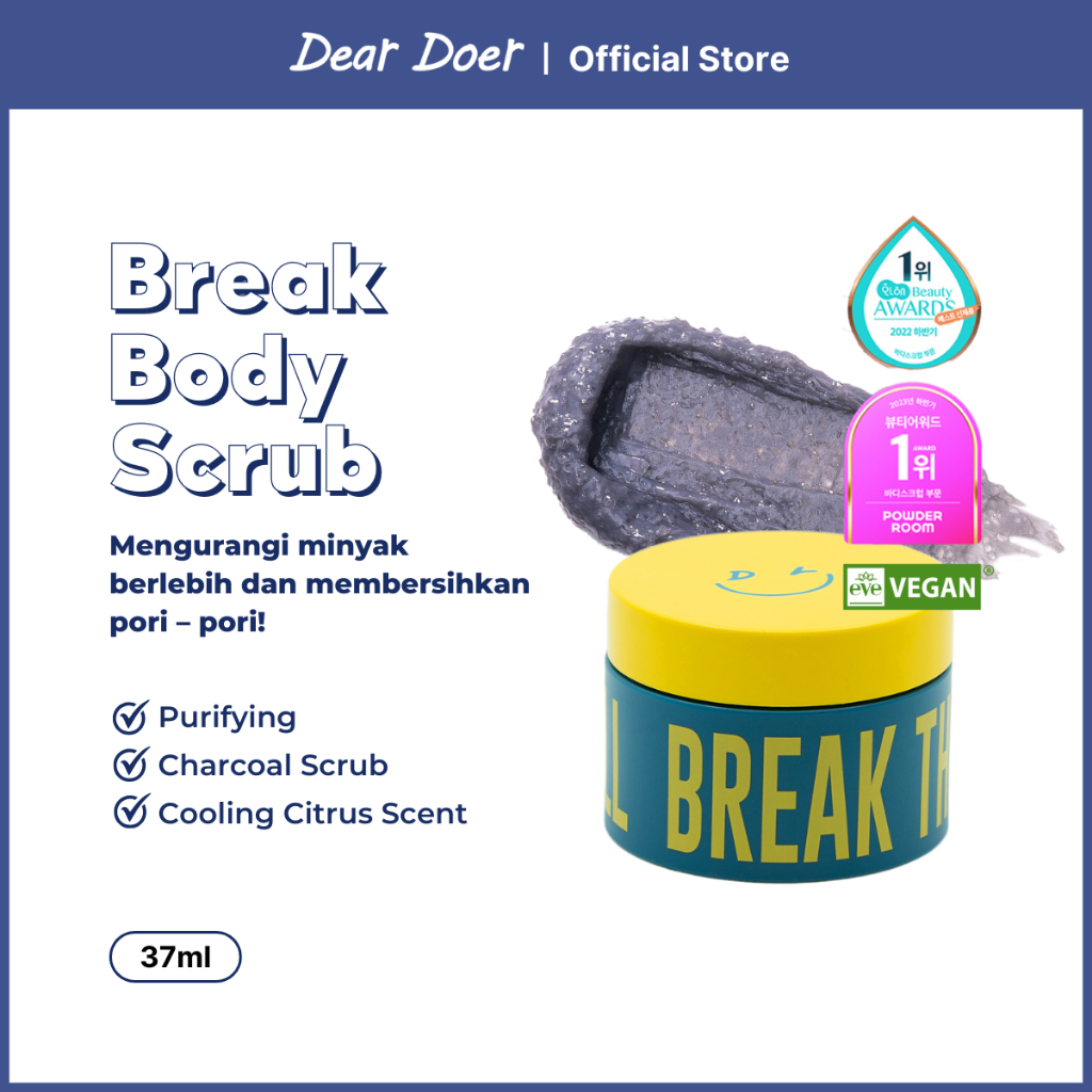 Jual DEAR DOER Break Body Scrub 37ml | Purifying / Exfoliation / Vegan ...