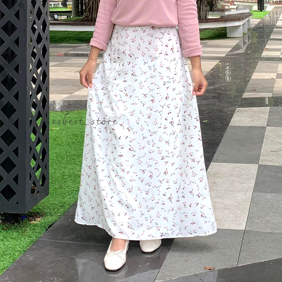 Jual FLORAL SKIRT ROK MOTIF BUNGA DAILY KOREAN STYLE VINTAGE / ROK ...