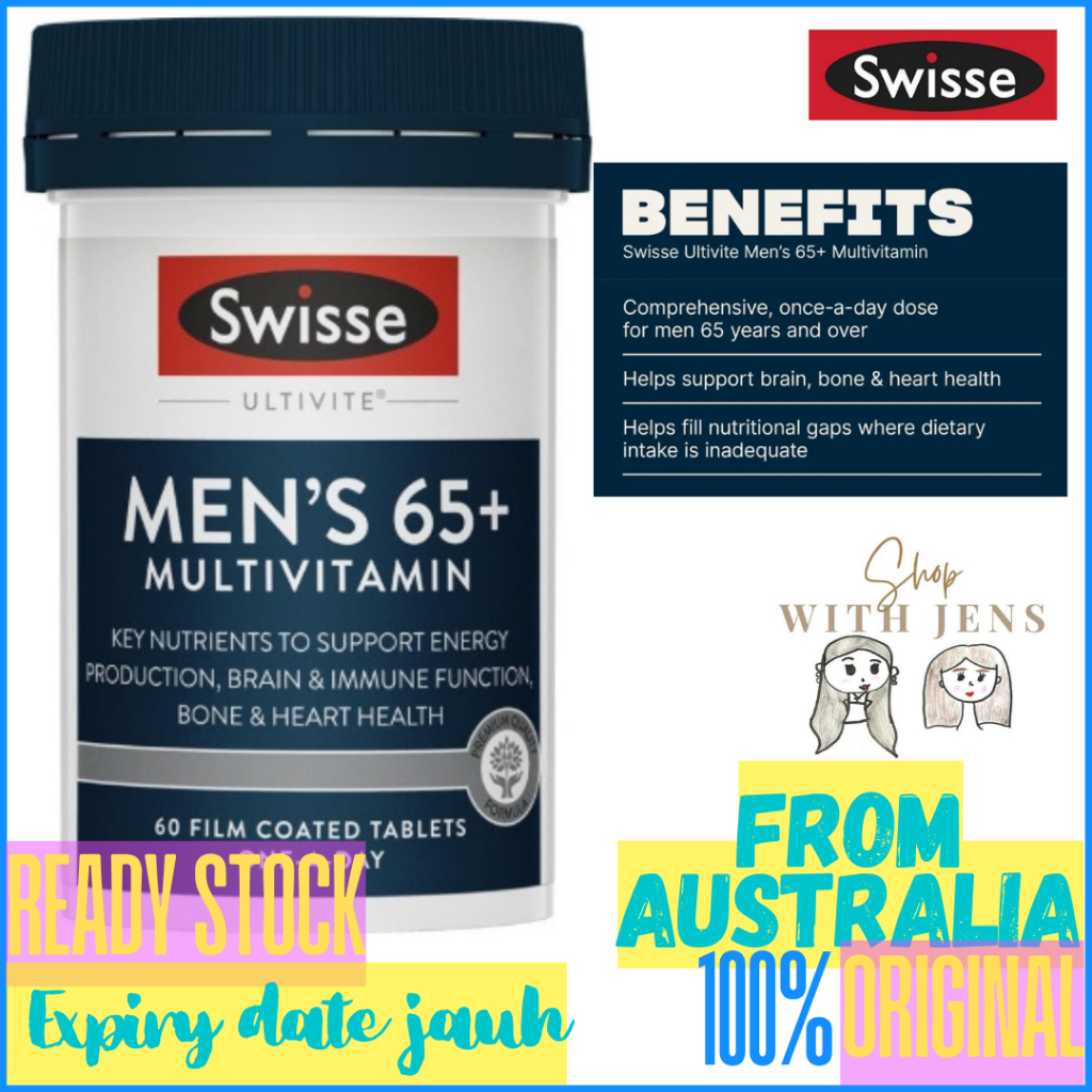 Jual Swisse Men's Multivitamin 65+ 60 Tablets Mens Multi Vitamin ...