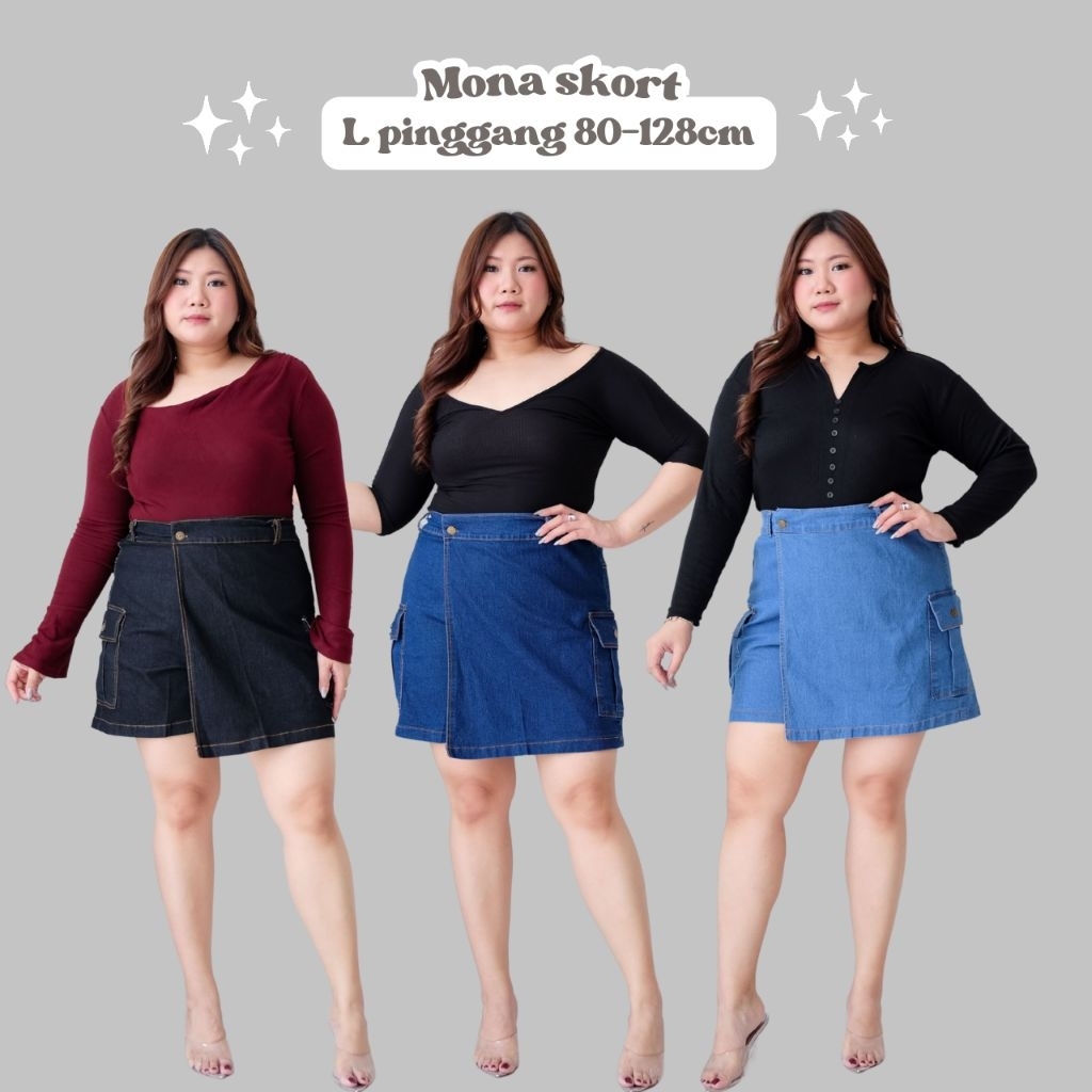 Jual MONA SKORT - CELANA ROK JUMBO SKORT JUMBO | Shopee Indonesia