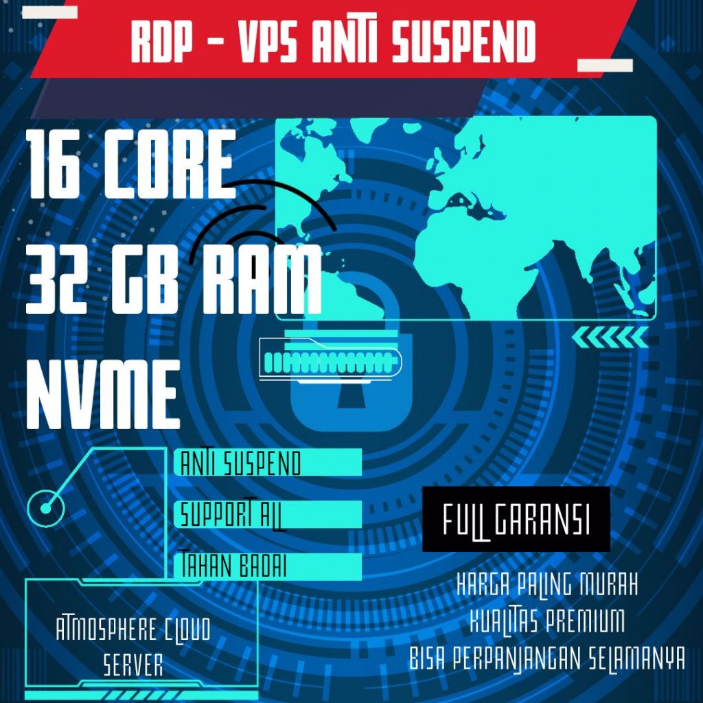 Jual RDP / VPS Ram 32GB 16 Core / 16 Vcpu Ram 32 GB Bulanan Mingguan Harian Murah Windows ...