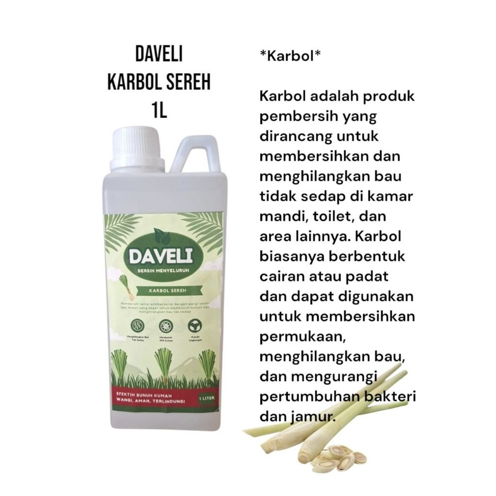Jual KARBOL DAVELI KONSENTRAT 1 LITER ANTIBACTERIAL ANTI NYAMUK ...