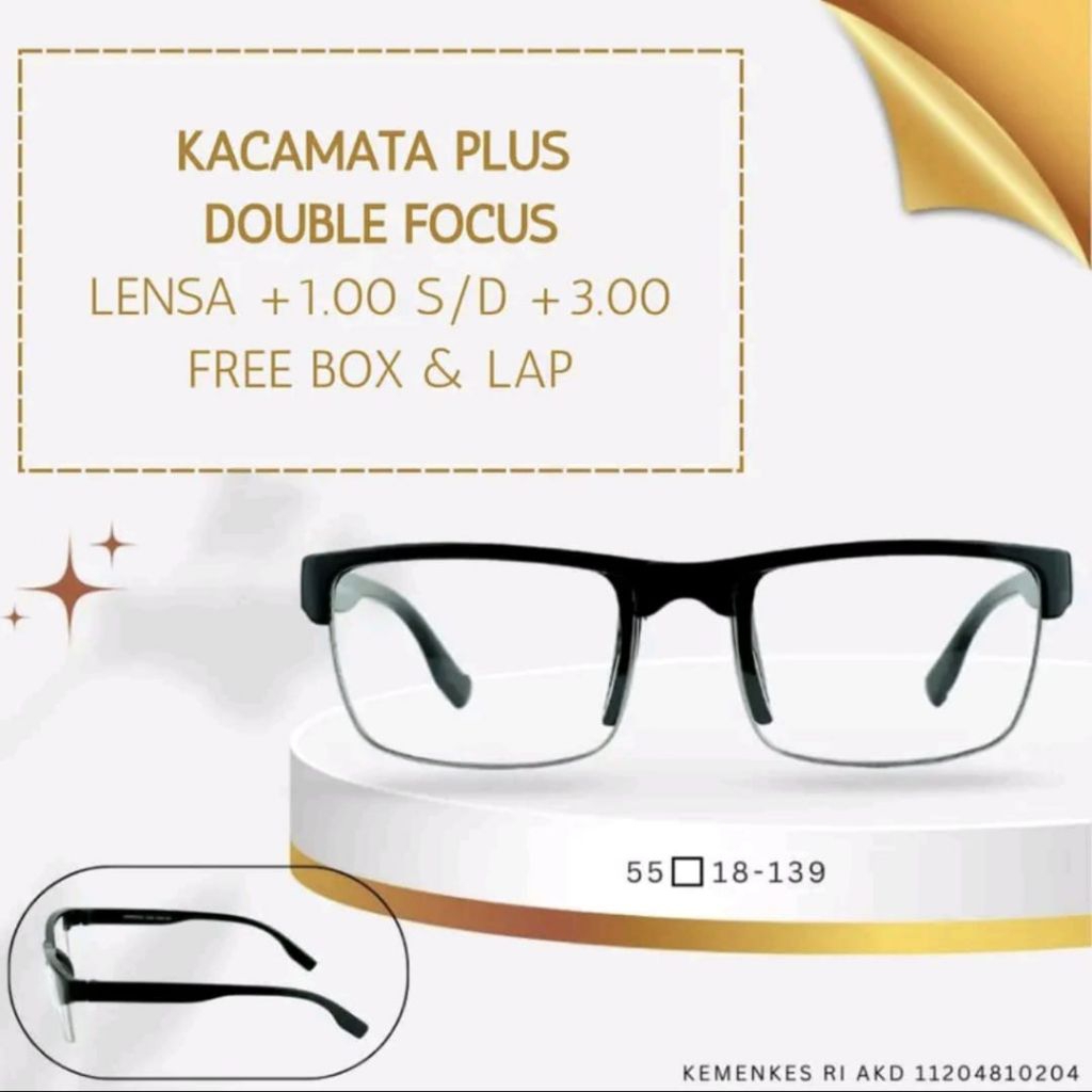 Jual Kacamata Plus Baca dan Jalan Lensa Kriptok Model Frame Kotak ...