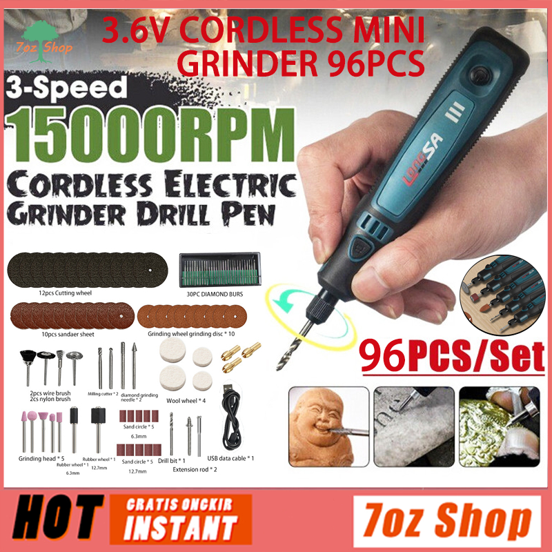 Jual Ready Stock Bor Mini Grinder Set Cordless 96 Aksesoris Alat Ukir ...