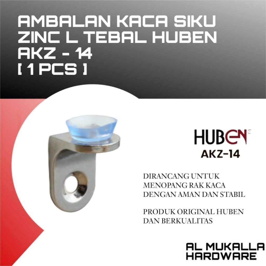 Jual AKZ - 14 Huben - Ambalan Kaca Siku L Zinc Tebal Huben | Penyangga Rak Kayu 1 Pcs | Shopee ...