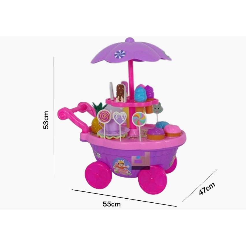 Jual Mainan Anak Gerobak Es krim Troli Ice Cream Lucu Gerobak Jualan Es ...