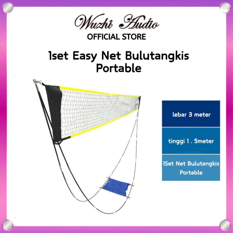 Jual 1set Easy Net Bulutangkis Portable Net Badminton Portable ...