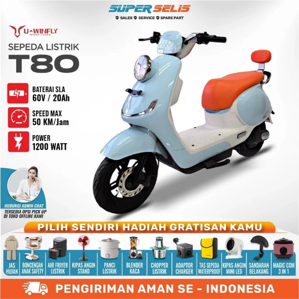 Jual Sepeda Listrik UWINFLY T80 60V/20AH Garansi Resmi | Shopee Indonesia