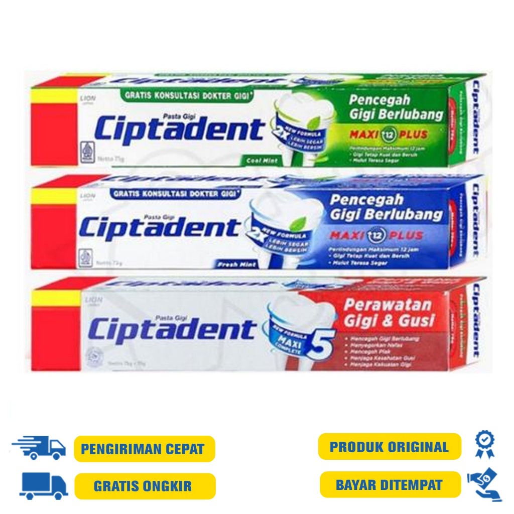 Jual CIPTADENT pasta gigi 120gr - 190gr fresh mint | cool mint | ice ...
