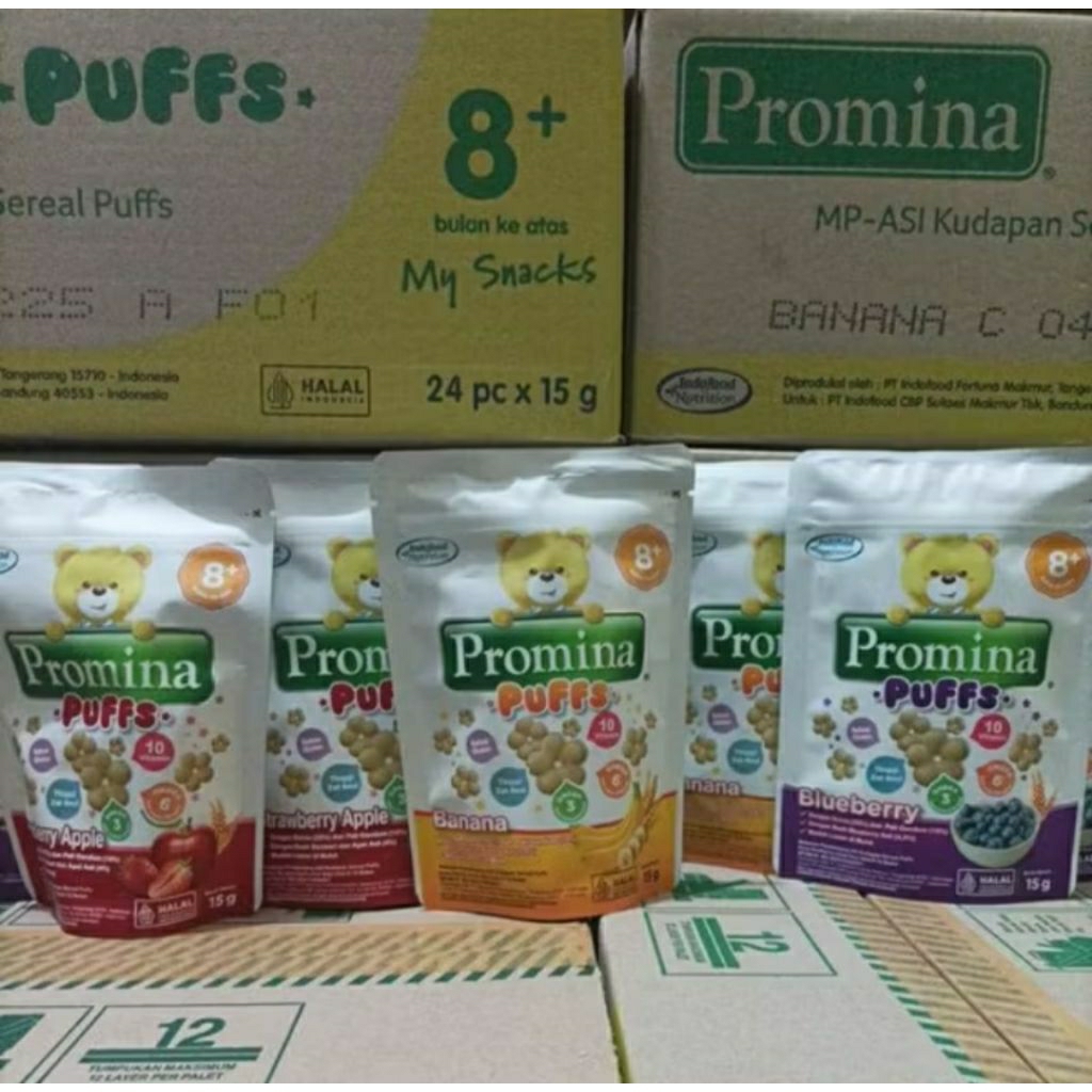Jual Promina Puff cemilan mpasi 1 karton isi 24pcs bisa MIX!!! stoberi ...