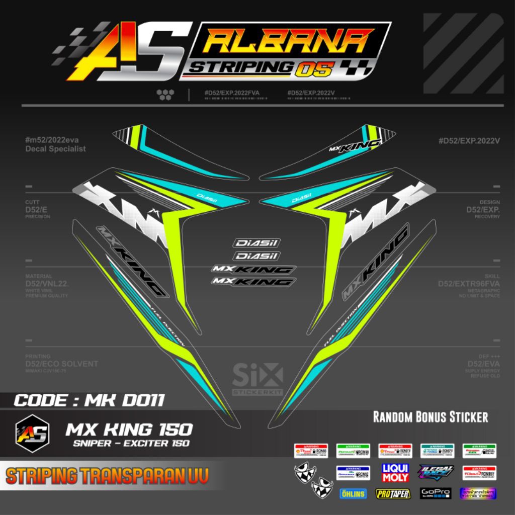 Jual YAMAHA MX KING 150/STICKER SNIPER 150/Y15ZR/EXCITER 150 TRANSPARAN ...
