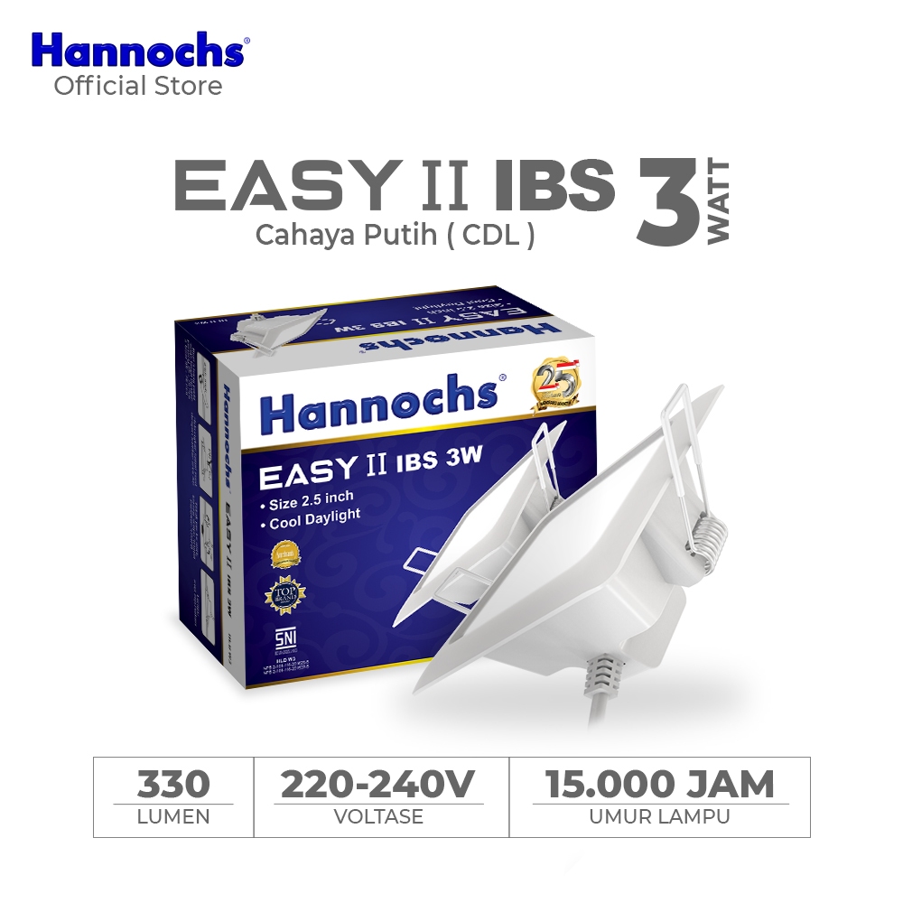 Jual Hannochs Downlight LED EASY II 3W IBS Cahaya Putih INBOW | Shopee Indonesia