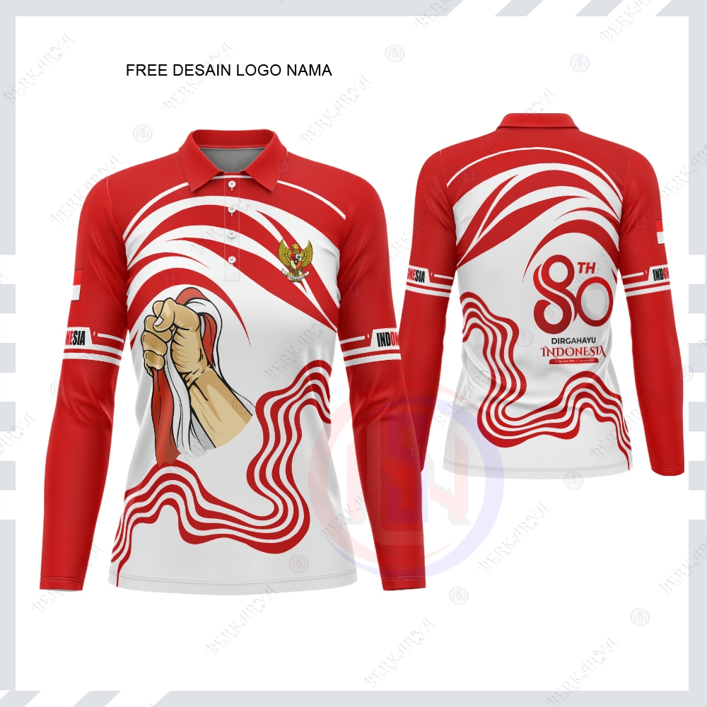 Jual Baju Kaos Polo Indonesia Independent Day Hut RI Ke 80 Wanita Jersey Baju 17 Agustus 2025 ...