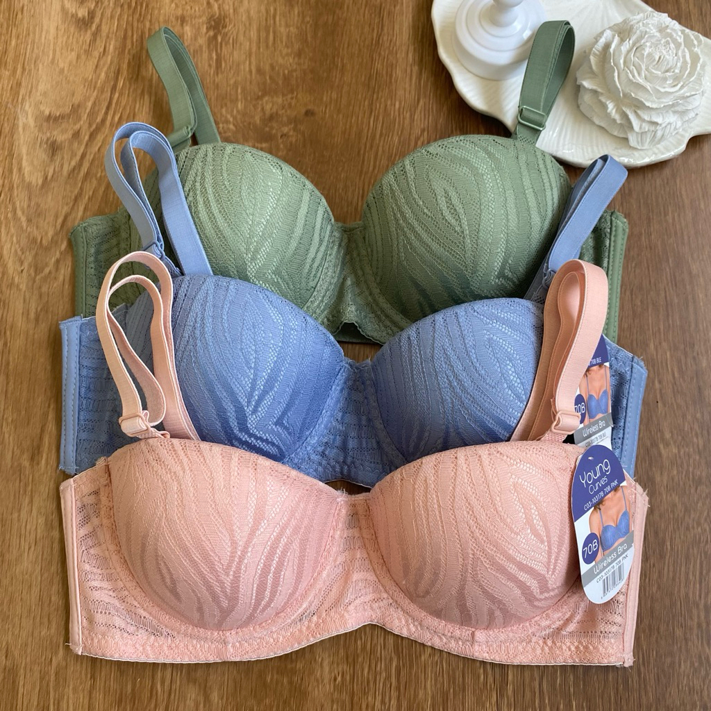Jual YOUNG CURVES PUSH UP BRA HALF CUP TALI BISA LEPAS PASANG BH 32B 34B 36B | Shopee Indonesia