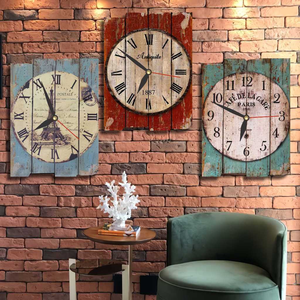 Jual JAM DINDING VINTAGE UNIK / JAM DINDING KLASIK / WALL CLOCK /JAM ...