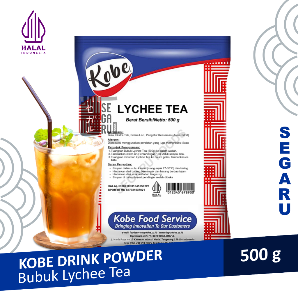Jual Lychee Tea Kobe | Teh Bubuk Leci Tea Powder Drink Halal 500 gram ...