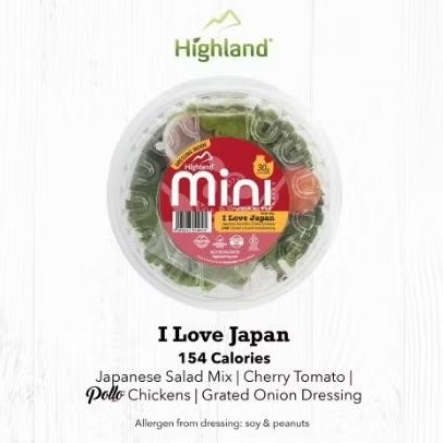 Jual SALAD MINI I Love Japan WITH CHICKEN & DRESSING Highland 100g ...