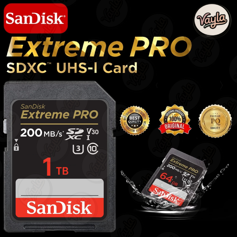 Jual Sandisk Extreme Pro 32GB/64GB/128GB/256GB UHS-I U3 V30 SDXC Card - Up to 200MB/s Read Speed ...