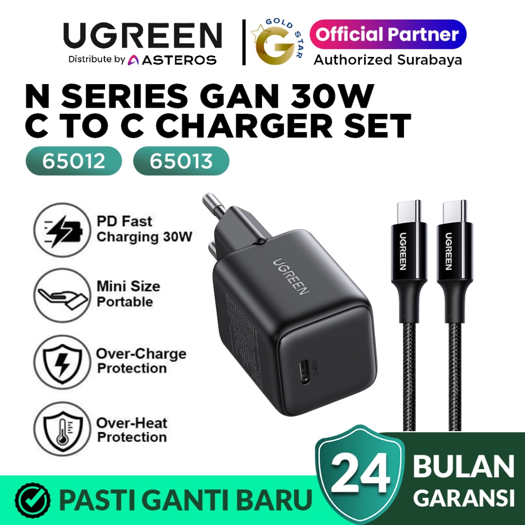 Jual UGREEN Charger iPhone 16 15 Pro ProMax PD Type C Fast Charging 20w ...