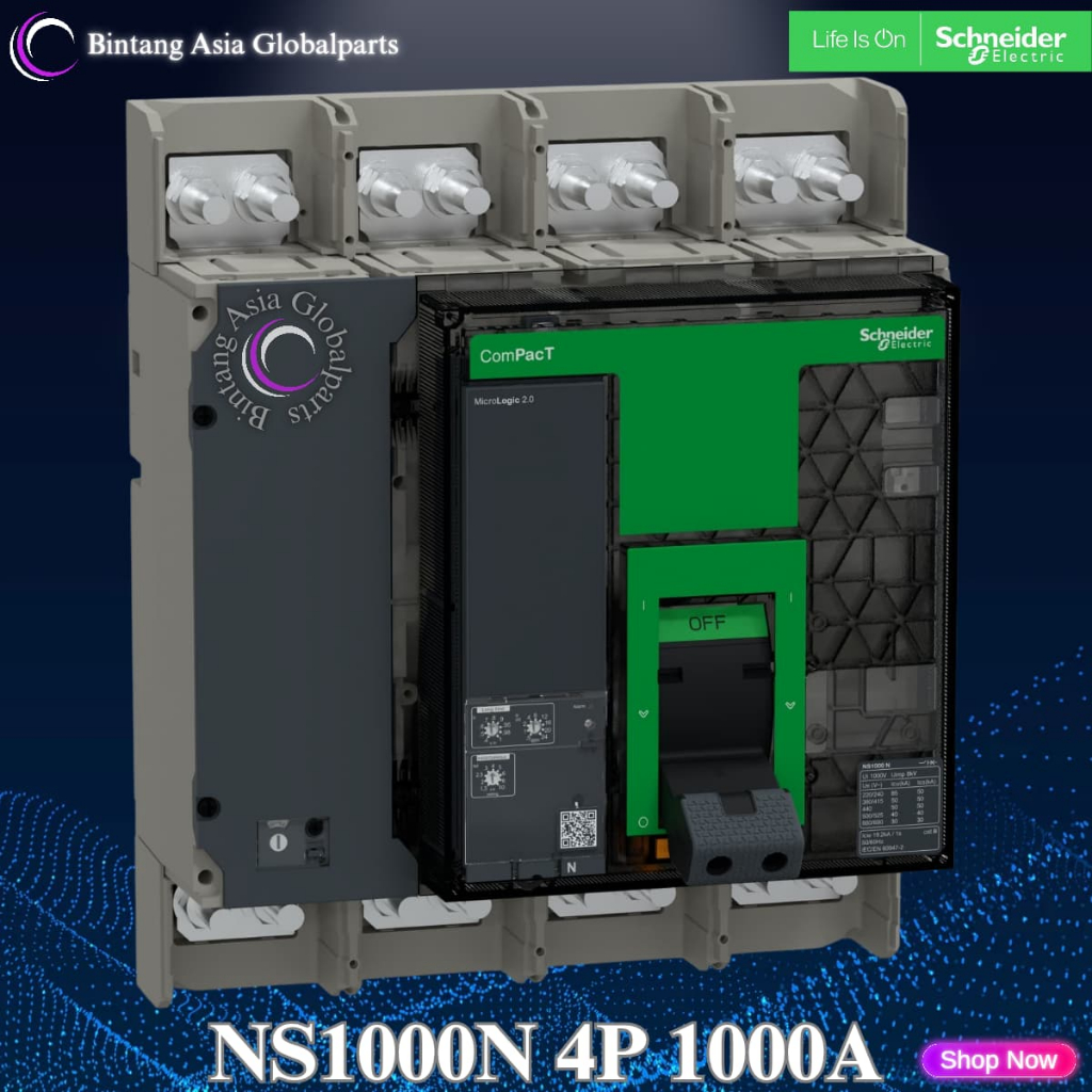 Jual MCCB 4p 1000a Schneider NS1000N Manual Original / MCCB 4 Phase 1000 Ampere NS1000 / Breaker ...