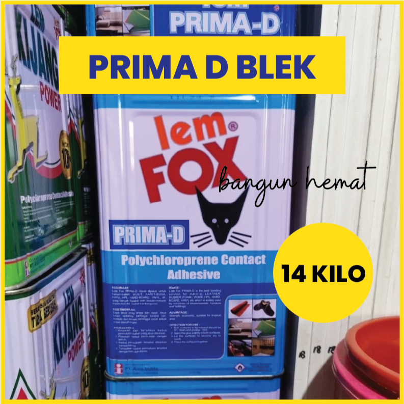 Jual Lem Kuning Serbaguna FOX Prima D – Blek 14 Kg / 14000 Gram untuk ...