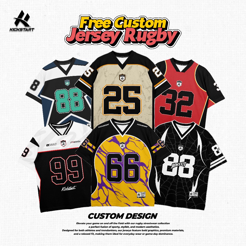 Jual [ PRE ORDER 3 ] Jersey Rugby Premium Custom Vintage Streetwear ...