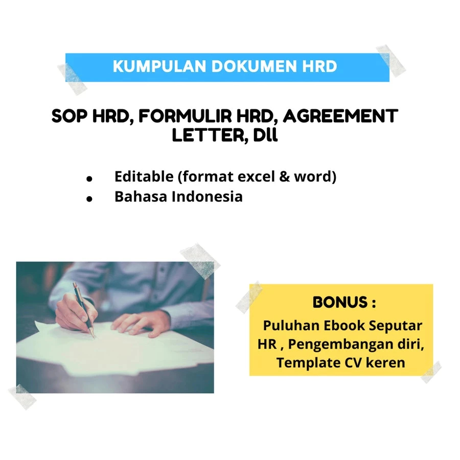 Jual PAKET PROSEDUR HRD Agreement Letter, Formulir, Modul Interview ...
