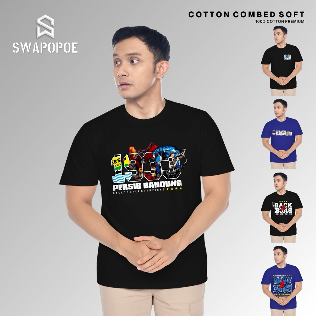 Jual SWAPOPOE | T Shirt back2back persib katun combed premium Kaos ...