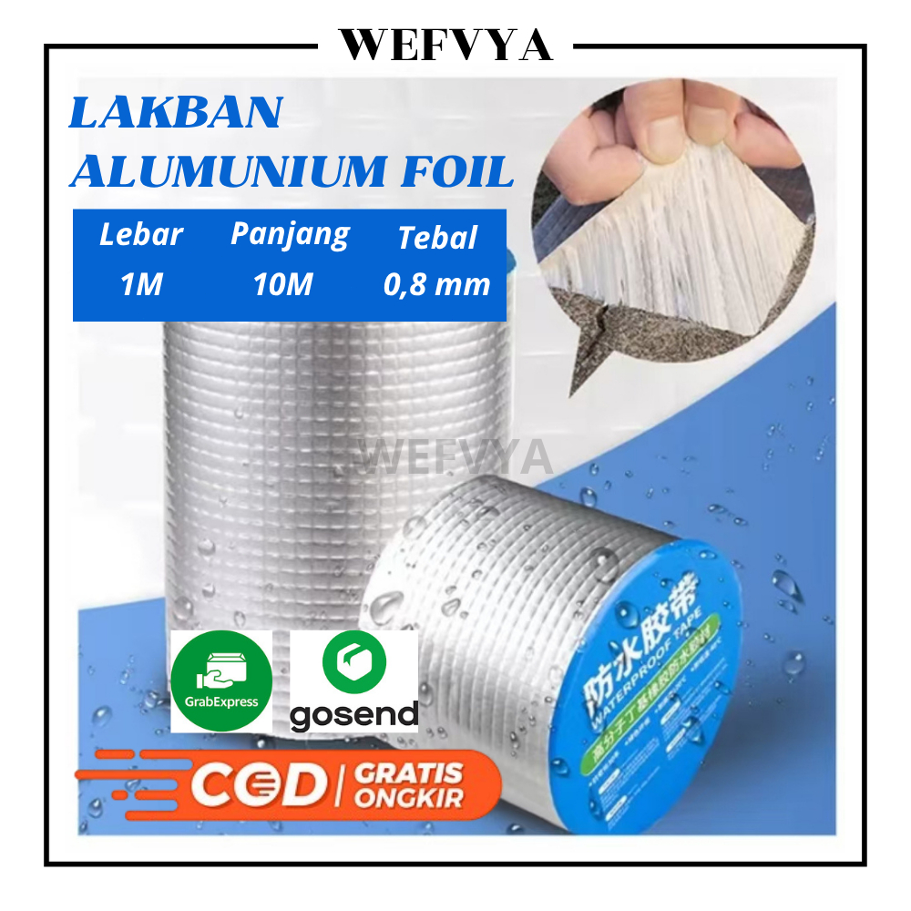 Jual WEFVYA COD LAKBAN ANTI BOCOR ALUMUNIUM 1M x 10M LEM ANTI AIR ALUMUNIUM FOIL BUTYL SUPER ...