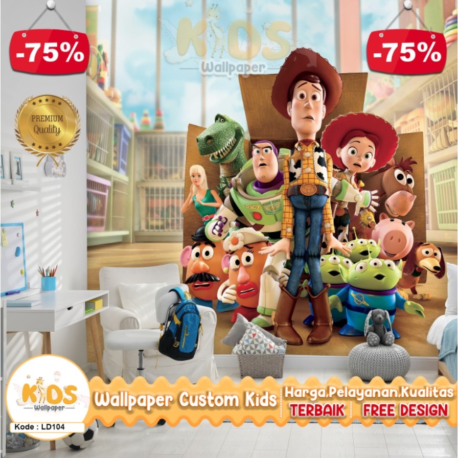 Jual Wallpaper Dinding Custom 3D Tema Toy Story | Animasi Hewan ...