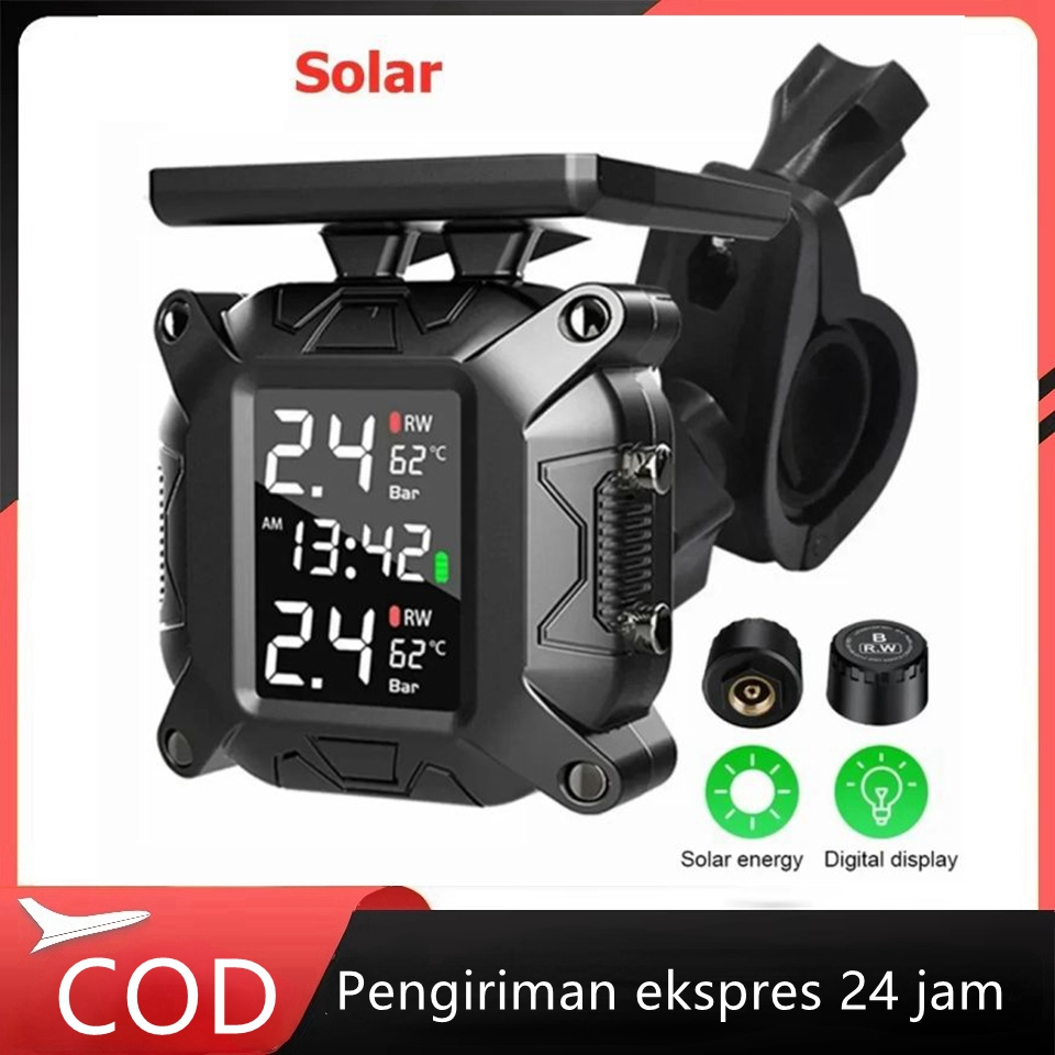 Jual Sensor Tekanan Ban Motor TPMS Pengisian Tenaga Surya Sistem ...