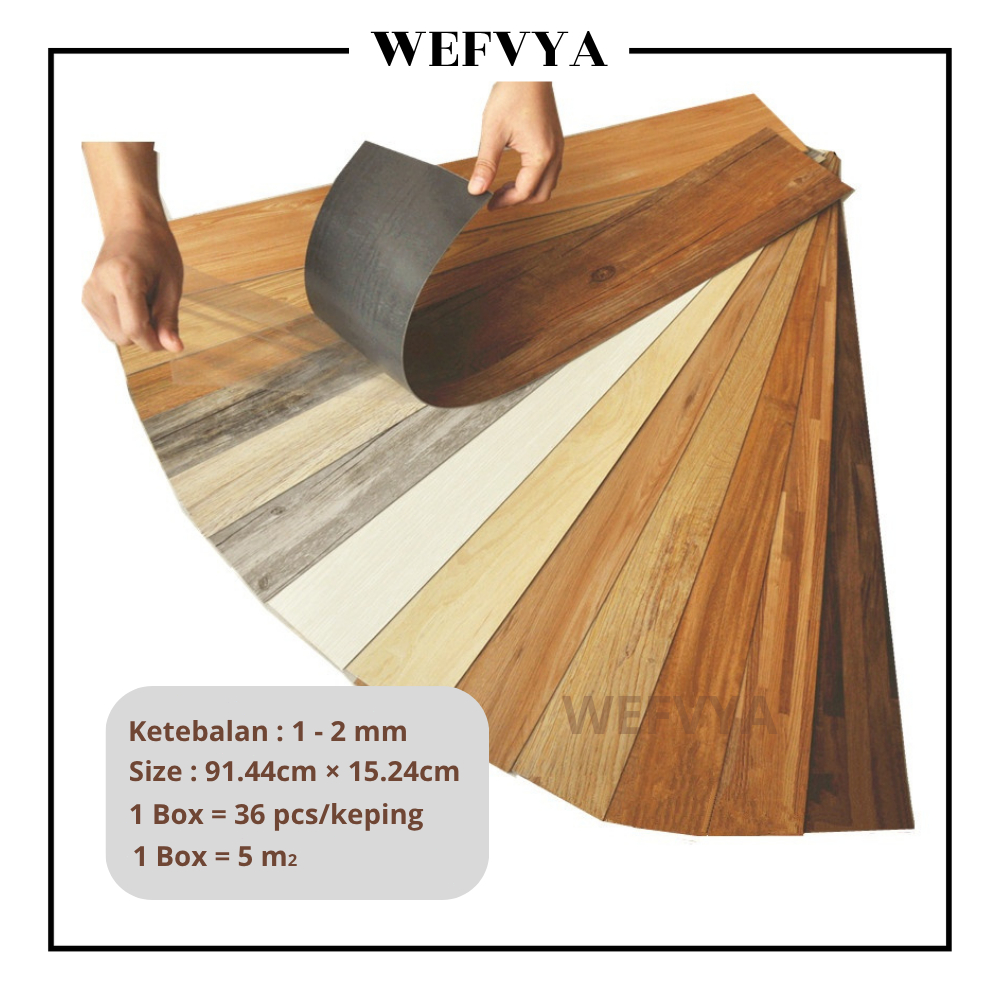 Jual [BOX] WEFVYA COD Lantai Vinyl Pelapis Ubin Tahan Air Tahan Rayap Motif Kayu Perekat Premium ...