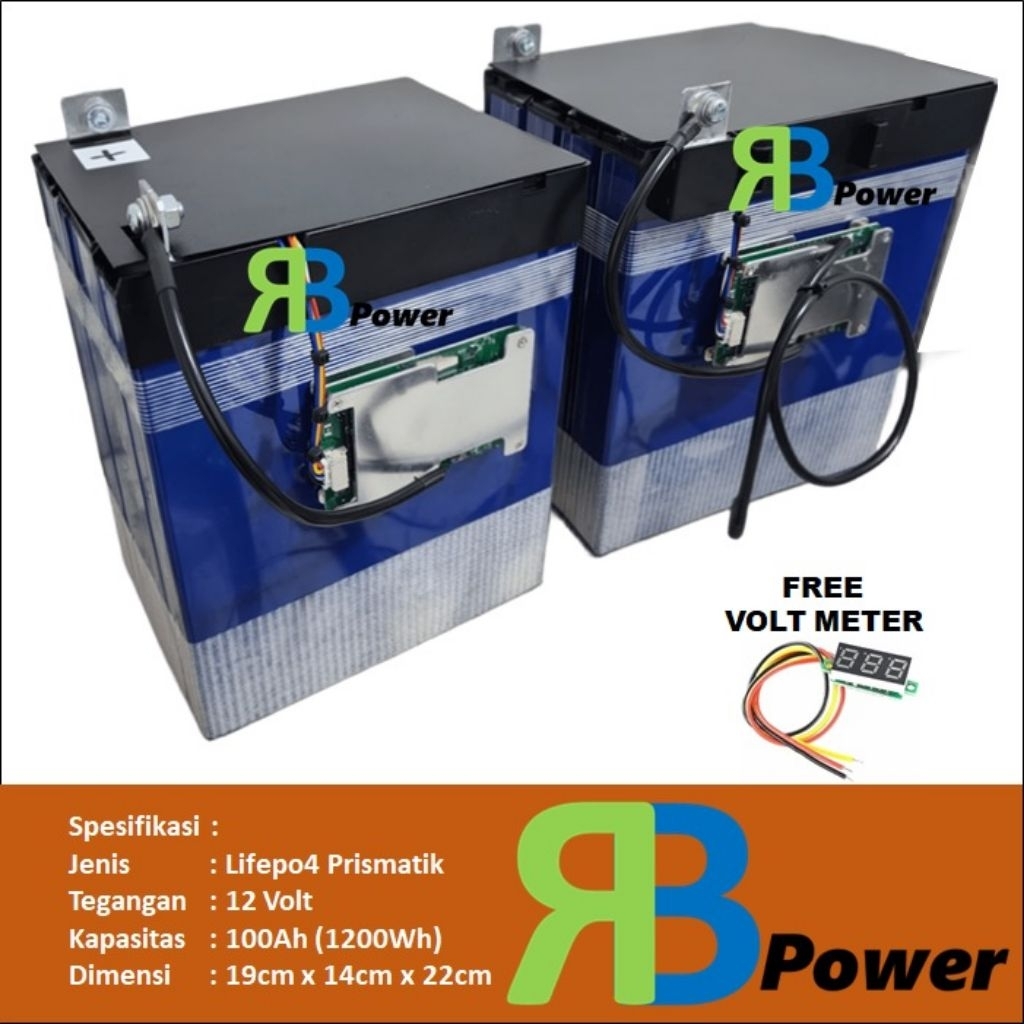 Jual Battery Baterai Lifepo4 12V 100Ah untuk PLTS UPS server | Shopee ...