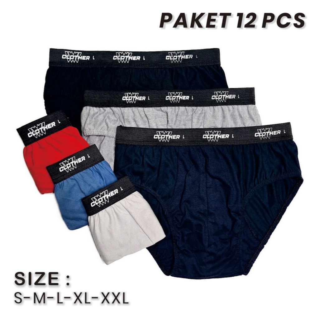 Jual Isi 12 Pcs Celana Dalam Pria Dewasa CD Cowo Motif Polos Murah Boxer Dewasa | Shopee Indonesia