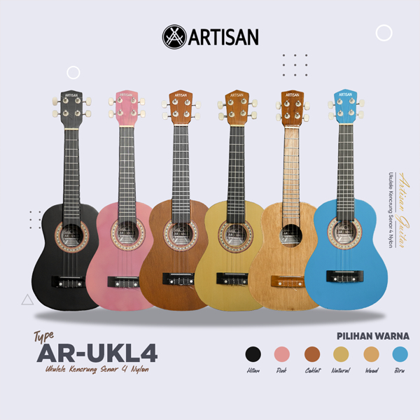 Jual ARTISAN Ukulele Kencrung AR - UKL4 Senar 4 Nylon Guitar | Shopee ...