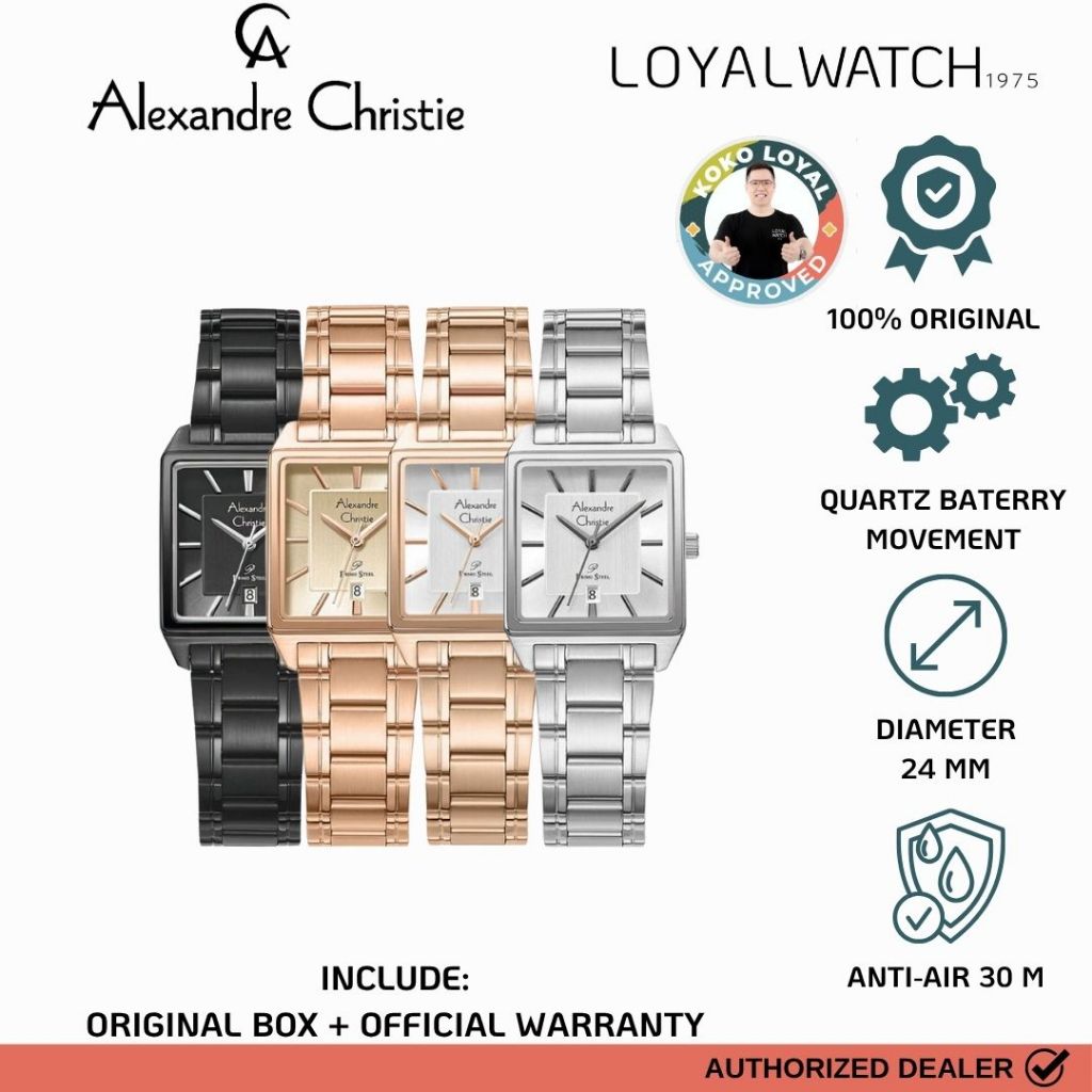 Jual Jam Tangan Alexandre Christie Primo Steel Tanks Wanita 1038 ...