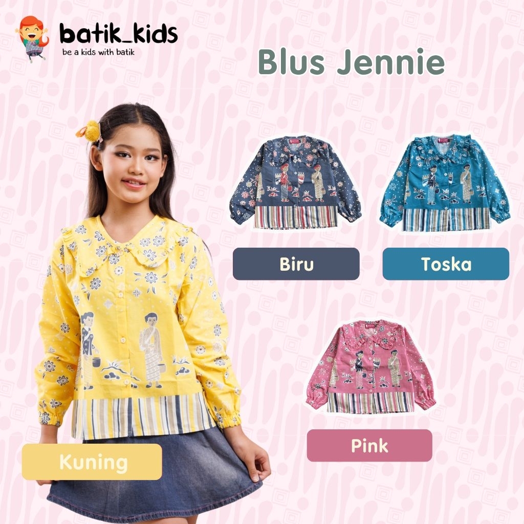 Jual Batik Kids New Top Blouse Jennie Bu Tedjo Lengan Panjang Hijab ...