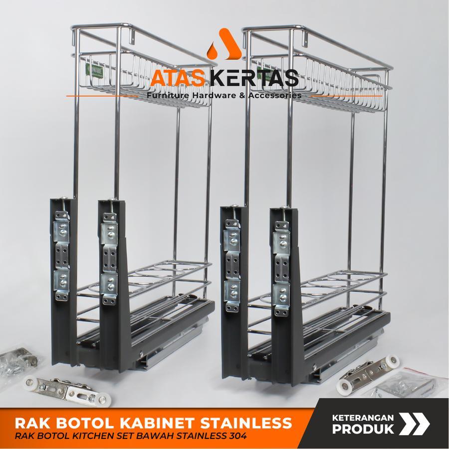 Jual rak botol tarik stainless kitchen set - rak bumbu tarik kitchen ...