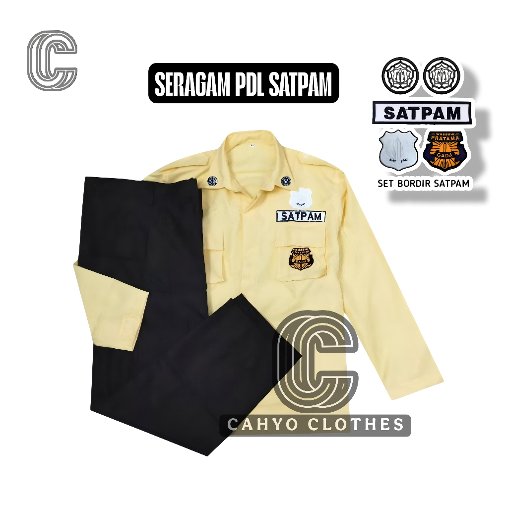 Jual Seragam PDL Satpam Pdl Hitam Krem Baju Seragam Security Cream Pdl ...